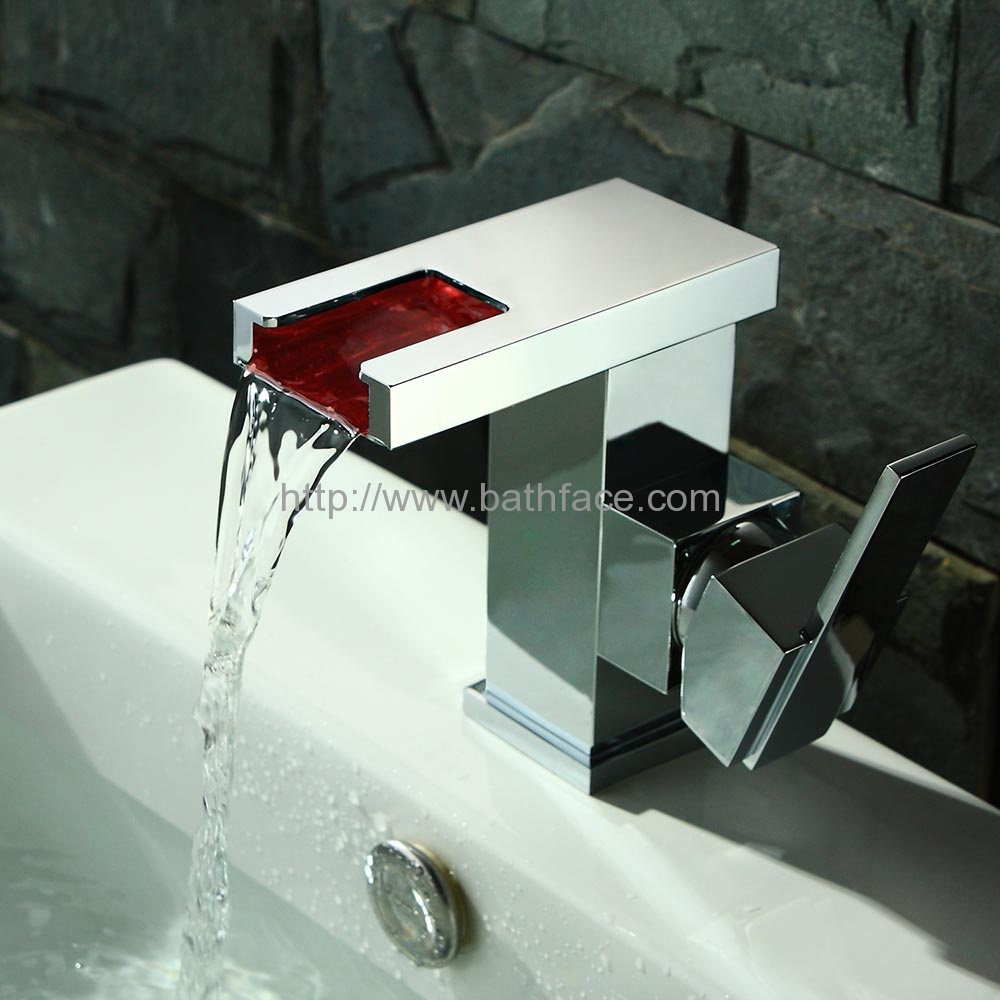 LED Lighting Brass Water Fall Basin Mixer - bathroom tap factory